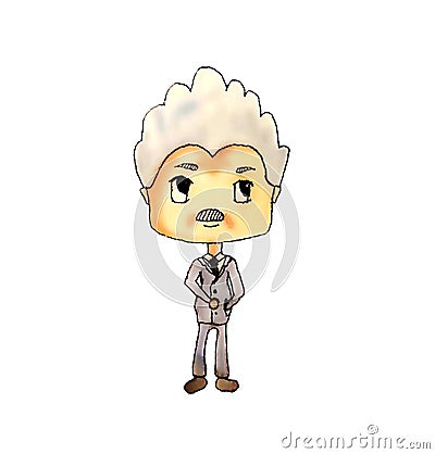 Little Einstein In Chibi Style. Royalty-Free Stock Photo ...