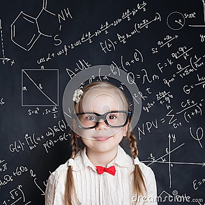 Little Genius. Smart Little Girl Math Student Royalty-Free Stock ...
