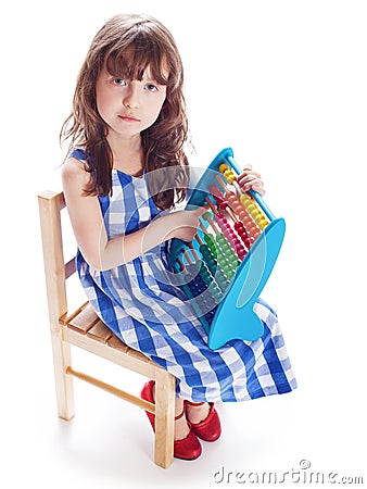 Little Girl Counting Stock Photo | CartoonDealer.com #35000142