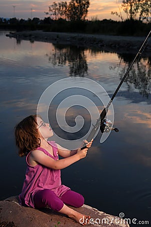 Little Girl Fishing Stock Photos - Image: 10162883