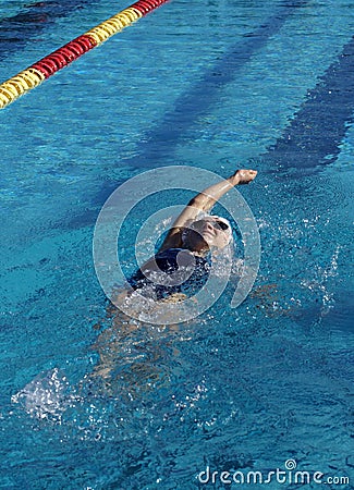 Little Girl Swimming Backstroke Royalty Free Stock Photos - Image: 1819818