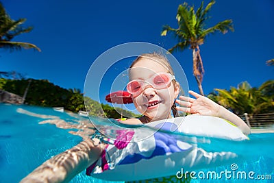 Little Girl At Swimming Pool Royalty-Free Stock Image | CartoonDealer ...