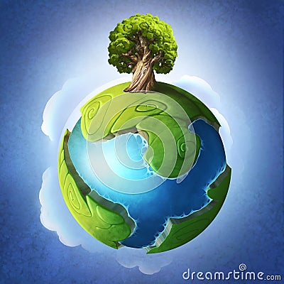 Green planet stock illustration. Illustration of seashore - 9638174