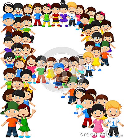 Kids Alphabet. English Letters with Cartoon Children Characters. J for ...