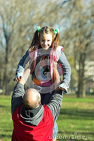 Little Pretty Child Happy Running To Father Stock Image | CartoonDealer ...