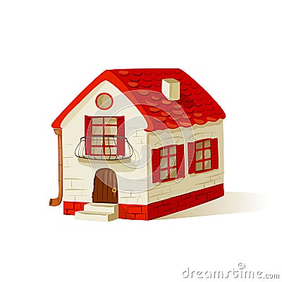 Little Vintage House Cartoon Vector | CartoonDealer.com #41020817