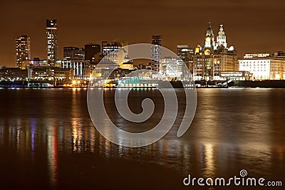 Liverpool Night Cityscape Stock Photo - Image: 25822500