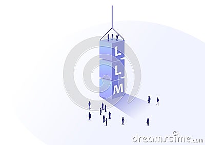 Large Language Model LLM Development Concept. Royalty-Free Cartoon ...