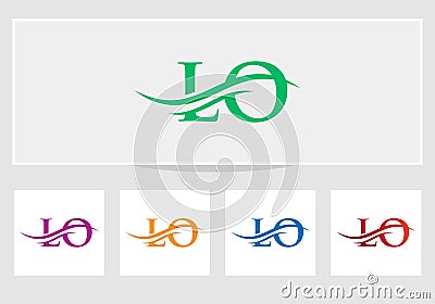 LO Logo Design. Initial LO Letter Logo Vector. Swoosh Letter LO Logo ...
