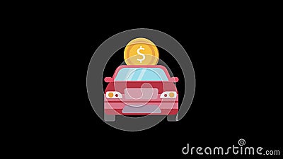 Load Car Icon Animation. Vehicle Loop Animation with Alpha Channel ...