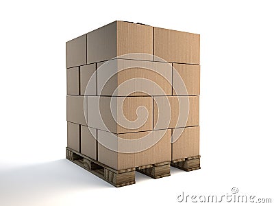 Loaded Pallet Stock Illustration - Image: 41794951