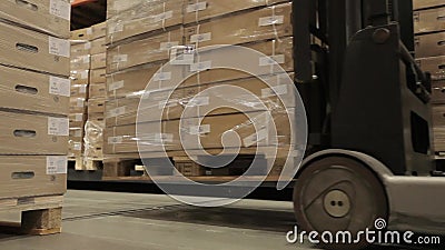 Loader Picks Up Pallets with Goods Stock Video - Video of loader ...