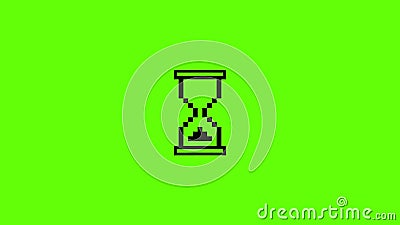 Loading Hourglass Cursor Loop Animation Green Screen. Hourglass Waiting ...