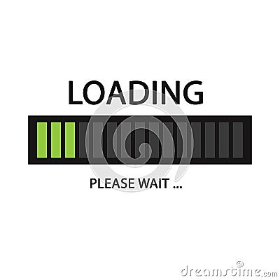 Loading Icon Bar. Please Wait Flat Design. Royalty-Free Cartoon ...