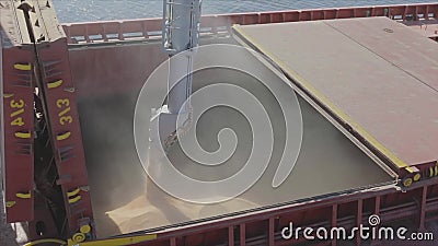 Loading Wheat into a Tanker, a Ship with Wheat. Loading Grain into a ...