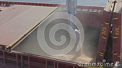Loading Wheat into a Tanker, a Ship with Wheat. Loading Grain into a ...