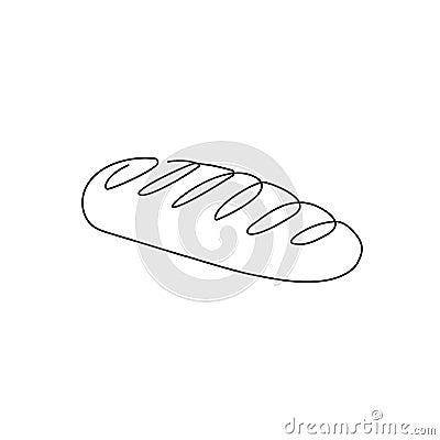 Loaf Of Bread One Line Art. Continuous Line Drawing Of White Bread ...