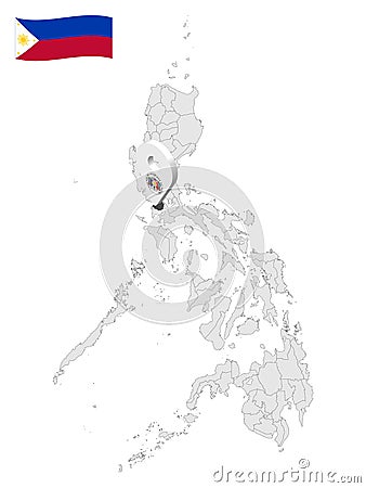 Location Of Cavite Province On Map Philippines. 3d Location Sign Of ...