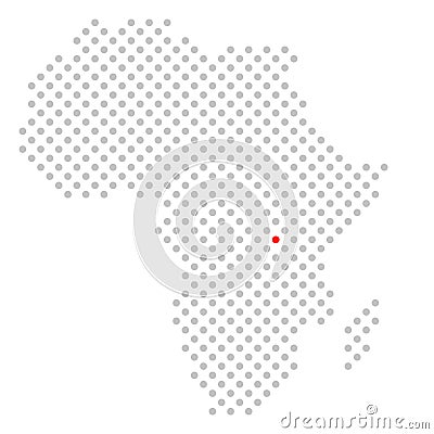 Location Of Kigali In Rwanda: Dotted Map Of Africa Royalty-Free Stock ...