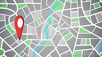 Red pinpoint on the map stock video. Video of distance - 149957969