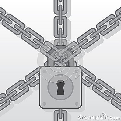 Lock Chains Cartoon Vector | CartoonDealer.com #33771463