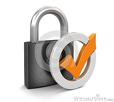 Lock And Check Mark (clipping Path Included) Stock Photography ...