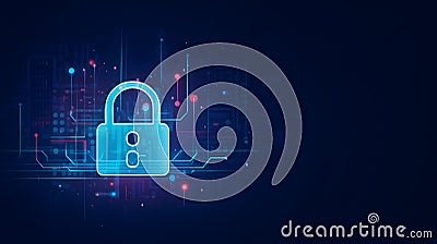 Lock In Circuit Pattern. Concept Of Data Security And Cybersecurity. AI ...