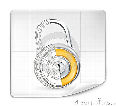 Lock Drawing Vector Illustration | CartoonDealer.com #25099676