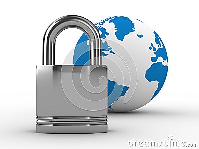 Lock and Key Globe stock vector. Illustration of protection - 25116166