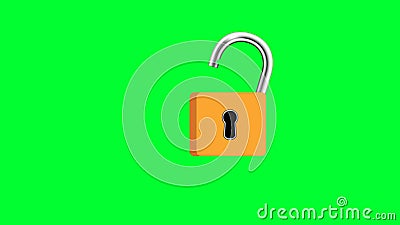 Lock Key Green Screen Animation. Open Lock with a Key and Unlocking ...