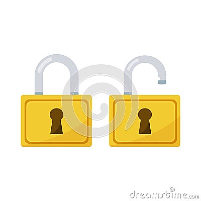 Lock Open And Lock Closed Isolated On White Background. Concept ...
