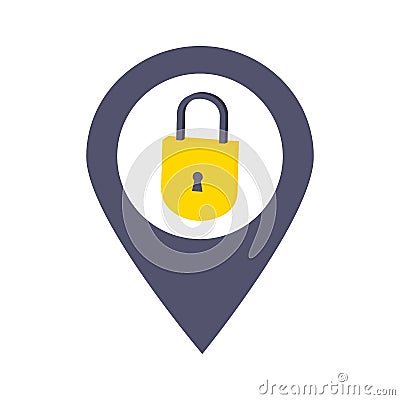 Lock Pad Location Map Pin Pointer Icon. Element Of Map Point For Mobile Concept And Web Apps ...