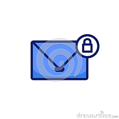 Locked Email Mail Envelope Icon With Padlock Sign Symbol Vector ...