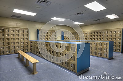 Locker Room At Middle School Royalty Free Stock Image - Image: 20808066