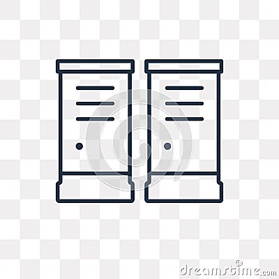 Lockers Vector Icon Isolated On Transparent Background, Linear L ...