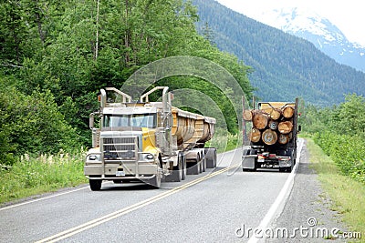 Logging Trucks At Work In Canada Editorial Stock Photo - Image: 43777798