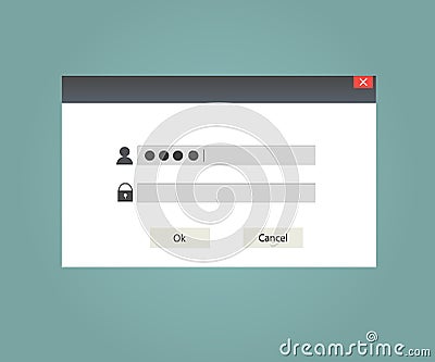 Login Screen Of The Operating System User. Vector Illustration ...