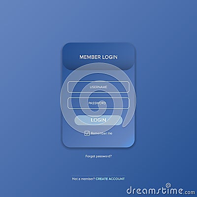 Login Form Web Page Design Template Or Mock Up. Mobile Website Ui ...