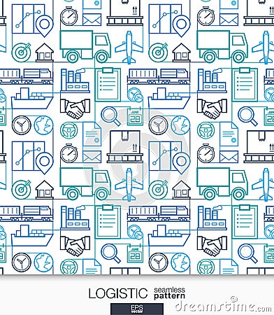 Logistic Business Wallpaper. Delivery And Distribution Seamless Pattern ...