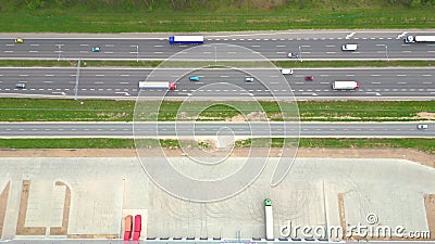 Logistics Park with Warehouse, Loading Hub and Many Semi Trucks with ...