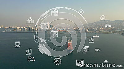 Logistics and Technology Concept. IoT Internet of Things. Communication ...