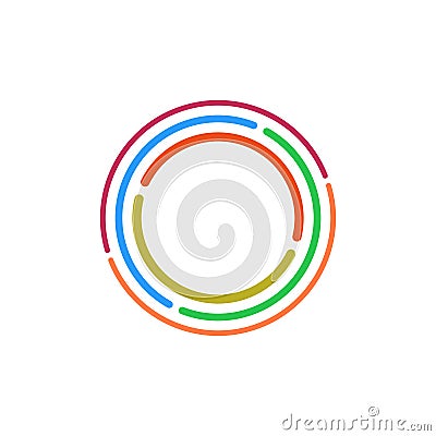 Logo Of A Circular Labyrinth Empty Inside. ?olorful Round Maze Symbol ...