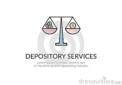 Logo. Depository Services. Logo With Image Of Balance. Vector ...