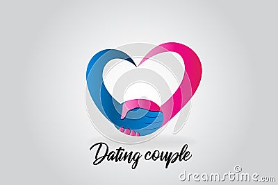 Logo Handshake Love Heart Couple People Vector Illustration ...