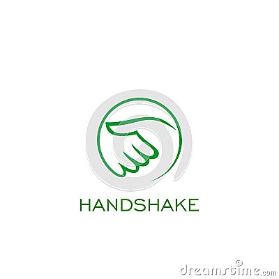 Handshake Logo Design, Hand Drawn Style, Circle Design. Vector ...