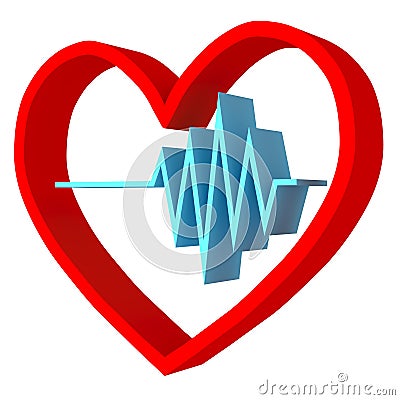 Heart Rhythm Logo. Pulse Simbol - 3D Render Stock Photo | CartoonDealer ...