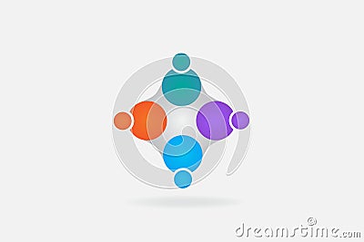 Logo Teamwork Connected People Vector Royalty-Free Illustration ...