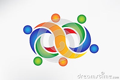 Logo Teamwork People Infinity Symbol Vector | CartoonDealer.com #196806137