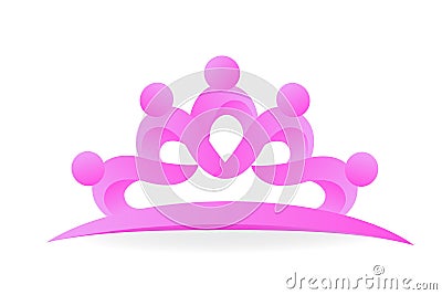 Logo Teamwork Unity Business Pink People Vector Illustration ...