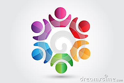 Logo Unity Colorful People Artwork Cartoon Vector | CartoonDealer.com ...